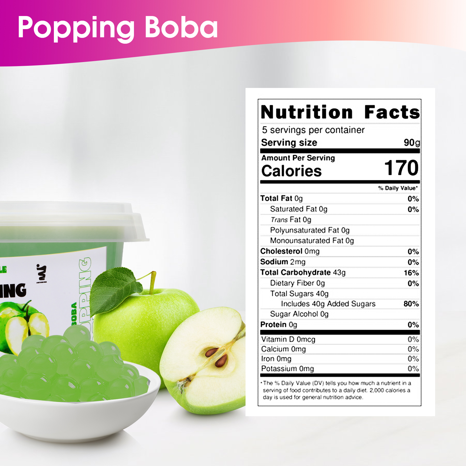 Green Apple Popping Boba - Jiffy Boba Collagen Boba