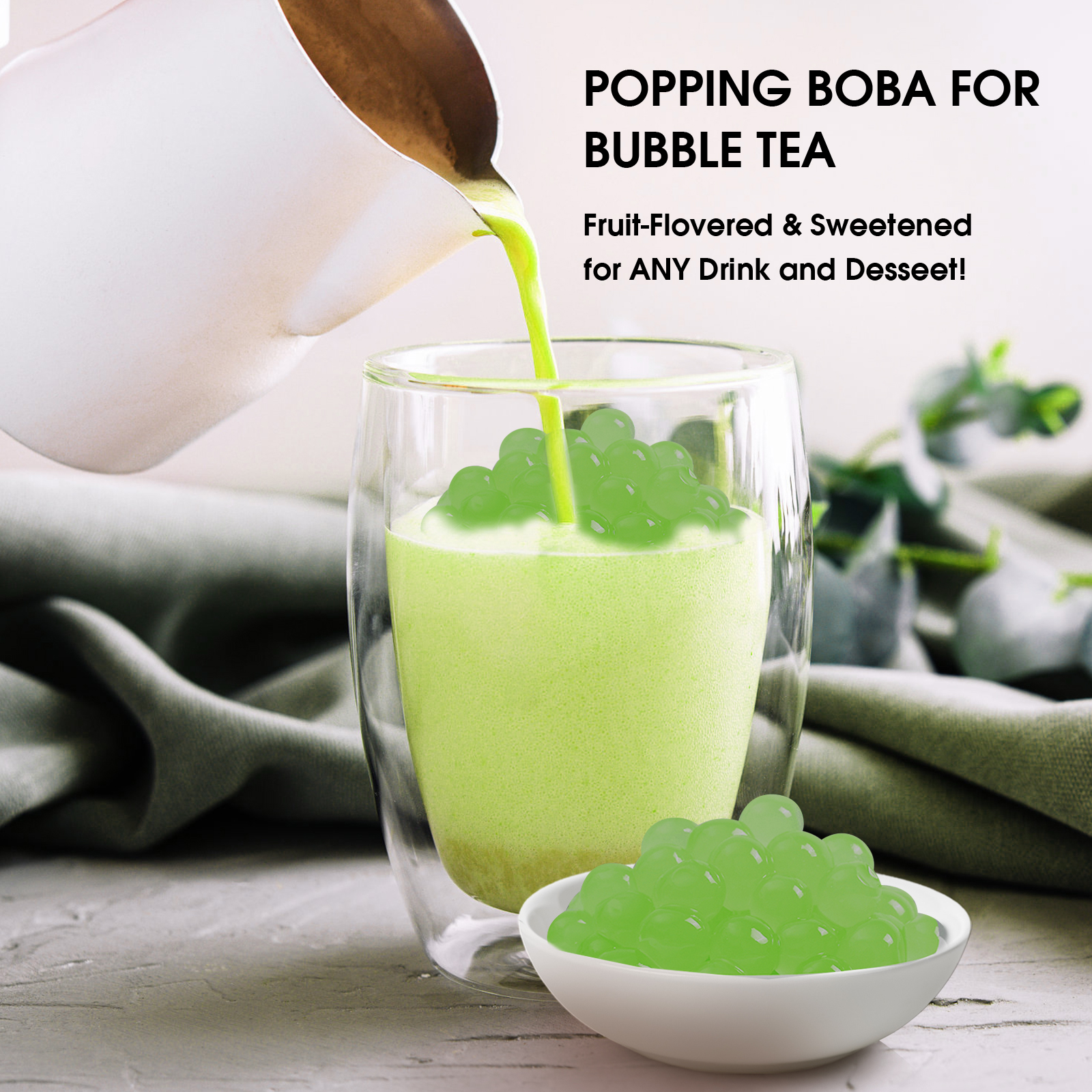 Green Apple Popping Boba - Jiffy Boba Collagen Boba